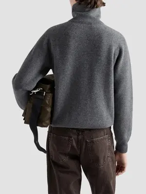Prada Wool And Cashmere Polo Sweater - Grey