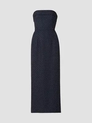 Shoshanna Liza Crystal-studded Twill Strapless Dress