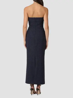 Shoshanna Liza Crystal-studded Twill Strapless Dress