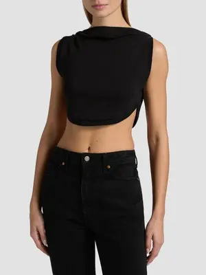 A.L.C. Mae Draped Cotton Crop Tank
