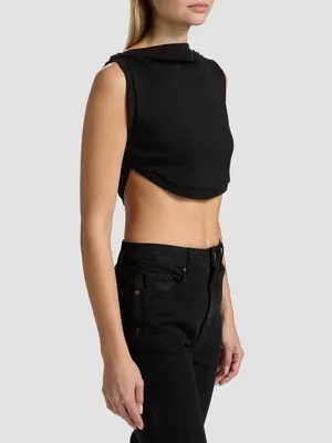 A.L.C. Mae Draped Cotton Crop Tank