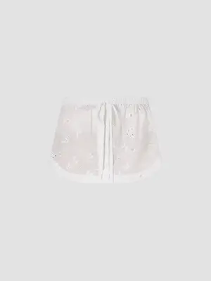 Kiki De Montparnasse Simone Cotton Eyelet Mini Skirt - Ivory