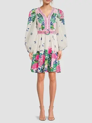 Lilly Pulitzer® Chyanna Floral Cotton Belted Minidress