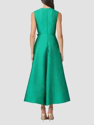 Shoshanna Laura Bow-appliqué Ruffled Jacquard Gown