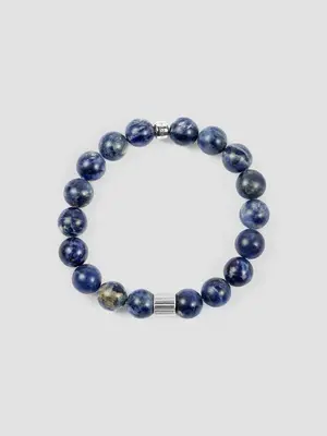 Tateossian Sterling Silver Beaded Bracelet