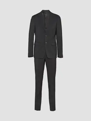 Prada Single Breasted Wool And Mohair Suit - Black