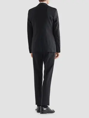 Prada Single Breasted Wool And Mohair Suit - Black