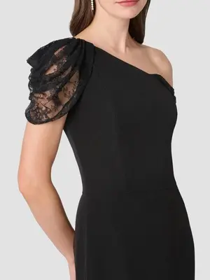 Shoshanna Tayla Lace-trimmed Trumpet Gown - Jet