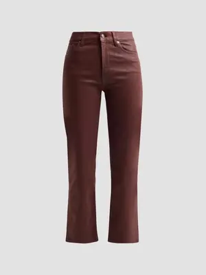 FRAME Le Sleek Coated Straight-leg Crop Jeans