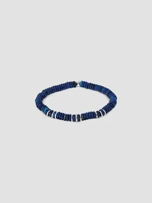 Tateossian Polished Lapis Disc Bracelet - Blue Lapis
