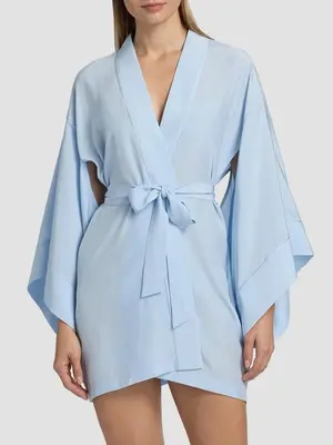 Kiki De Montparnasse Les Partenaires Muse Silk Kimono-inspired Robe