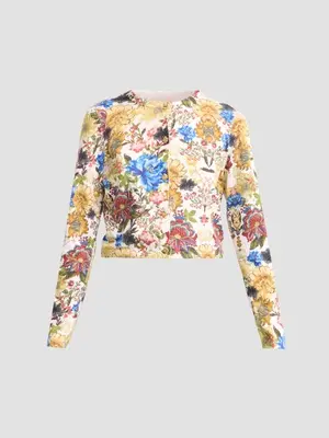 Alice + Olivia Carson Floral Cotton-blend Cardigan - Fallen Petals