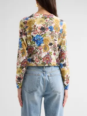 Alice + Olivia Carson Floral Cotton-blend Cardigan
