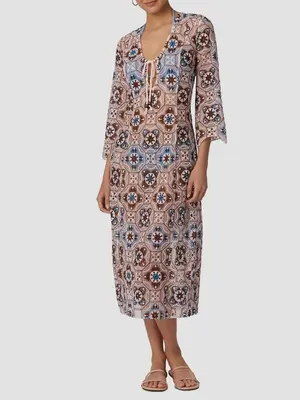 Shoshanna Cannes Crochet Cover-up Midi-dress
