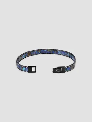 Tateossian Rt Ip Stainless Steel & Mosaic Glass Bead Bracelet