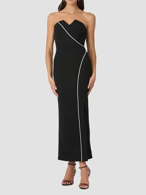 Shoshanna Star Bandeau Slit Midi-dress