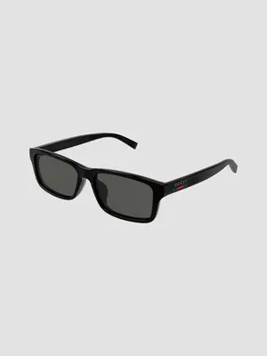 Gucci Lines 57mm Rectangular Sunglasses - Black