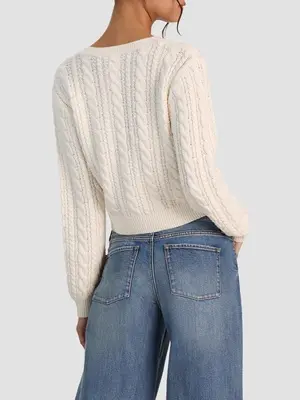 Alice + Olivia Doris Cable-knit Cardigan