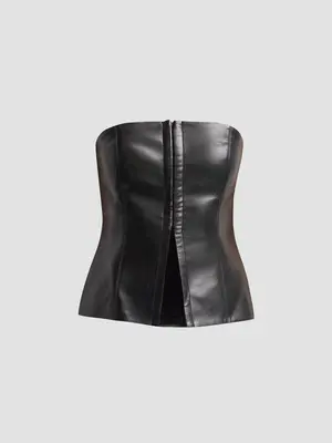 Alice + Olivia Pat Faux Leather Vest Top