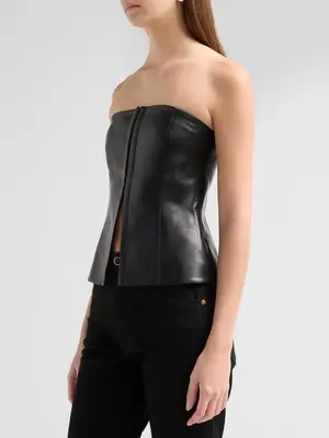 Alice + Olivia Pat Faux Leather Vest Top