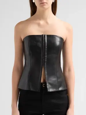 Alice + Olivia Pat Faux Leather Vest Top