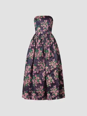 Shoshanna Dana Floral Bandeau Fit & Flare Midi-dress - Pink Multi