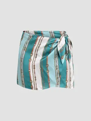 L'Agence Marceline Belt-print Satin Pareo