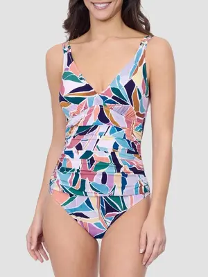 GOTTEX Aura V-neck Strappy One-piece Swimsuit - Multi