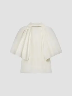 FRAME Silk Peter Pan-collar Gala Shirt