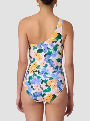 Shoshanna Floral One-shoulder One-piece Swimsuit