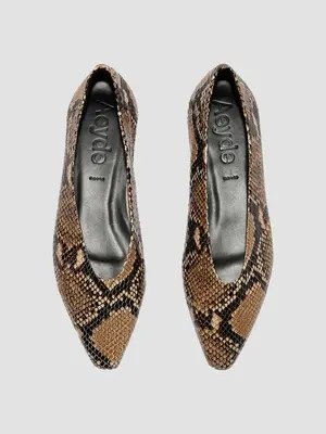 AeydĒ Betty Snake-embossed Leather Flats
