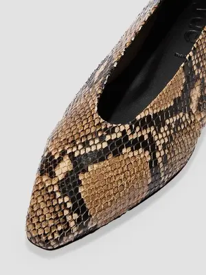 AeydĒ Betty Snake-embossed Leather Flats