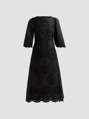 MAISON COMMON Broderie Anglaise A-line Midi Dress