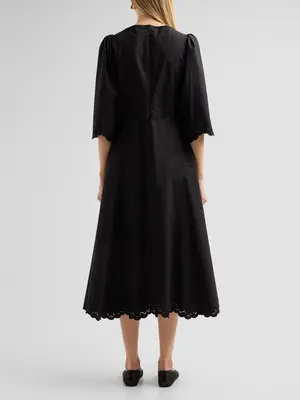 MAISON COMMON Broderie Anglaise A-line Midi Dress