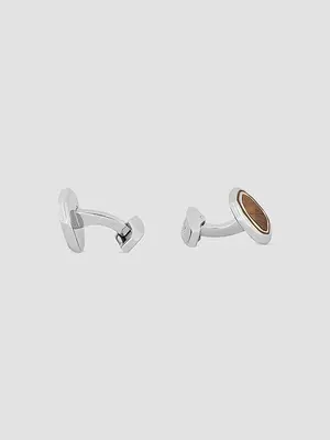 Tateossian Tiger's Eye & Rhodium-plated Octagon Cufflinks