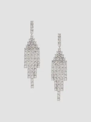 Adriana Orsini Diana Rhodium-plated & Cubic Zirconia Chandelier Earrings - Silver