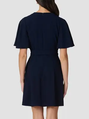 Shoshanna Sophie Tie Waist Minidress - Navy