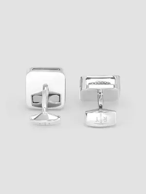 Tateossian Silvertone & Enamel Gear Cufflinks