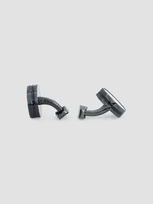 Tateossian Ip Black & Enamel Gear Cufflinks