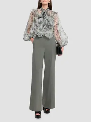 MAISON COMMON Floral Silk Organza Blouse