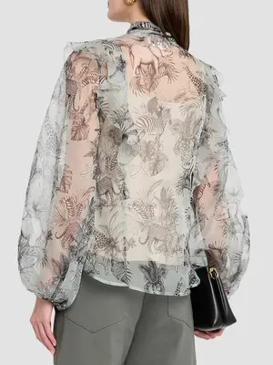 MAISON COMMON Floral Silk Organza Blouse