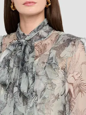 MAISON COMMON Floral Silk Organza Blouse
