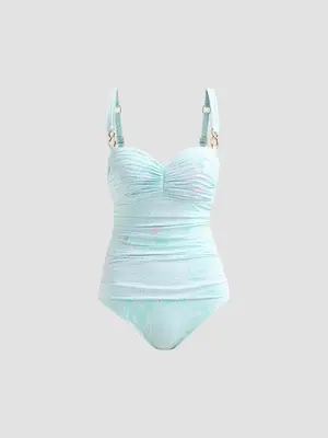 Lilly Pulitzer® Solaria Printed Chain-link One-piece Swimsuit - Mint