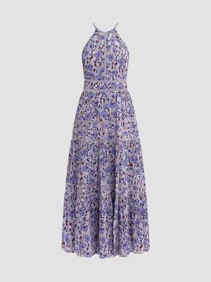 Rebecca Taylor Daphne Floral Cotton-blend A-line Maxi Dress - Iris Multi