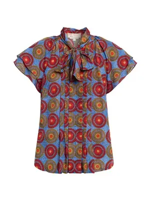 MAISON COMMON Geometric Jacquard Cotton Viole Shirt