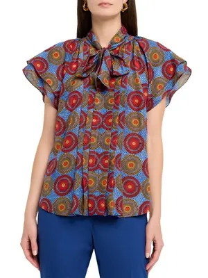 MAISON COMMON Geometric Jacquard Cotton Viole Shirt
