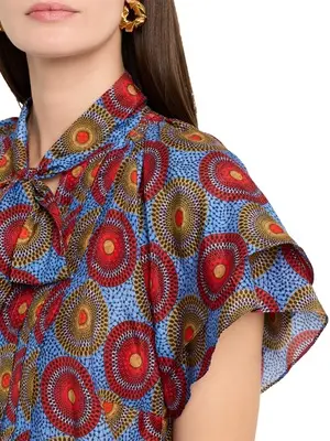 MAISON COMMON Geometric Jacquard Cotton Viole Shirt