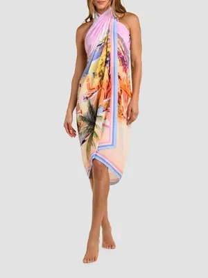 L'Agence Maribel Postcard-print Long Pareo