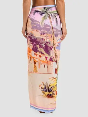 L'Agence Maribel Postcard-print Long Pareo