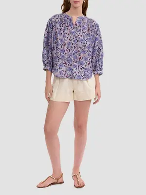 Rebecca Taylor Daphne Floral Cotton-silk Blouse